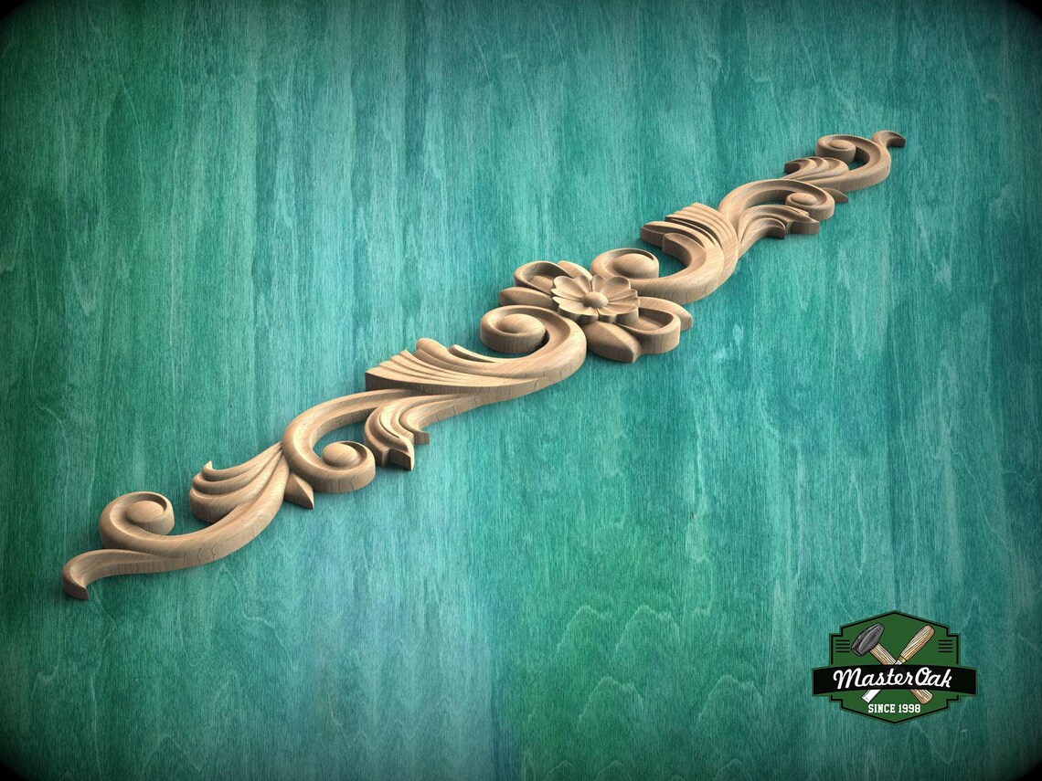 Elegant Floral and Scroll Wood Carved Onlay, Classic Furniture ...