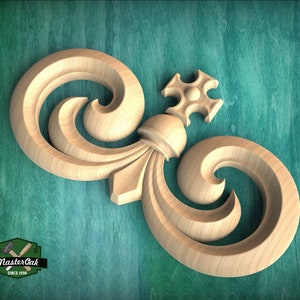 Noble Cross and Spiral Wood Onlay – Classical Elegance for Interiors, 1 ...