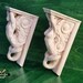Mermaid and Merman Corbels of Wood, Unpainted, Decorative Carved Wooden ...