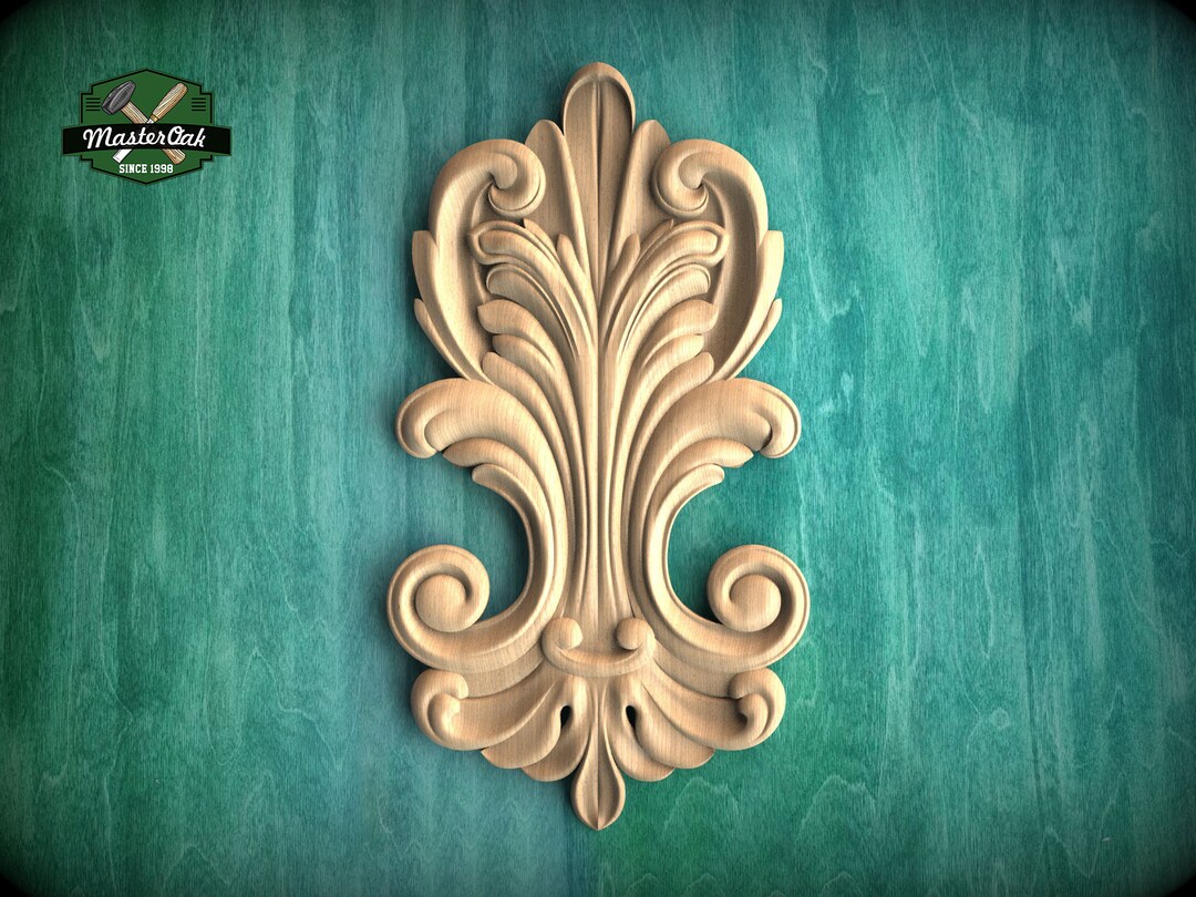 Swirling Elegance: Symphonic Wooden Onlay, 1 Pc, Unpainted, Home Wall ...