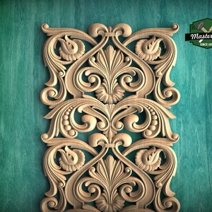 Floral and Scroll Wood Applique – Elegant Door and Wall Decor, Multi ...