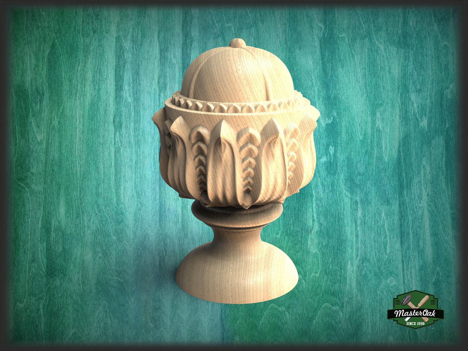 Hardwood Unpainted Classic Finial Staircase Newel Post Cap - Etsy