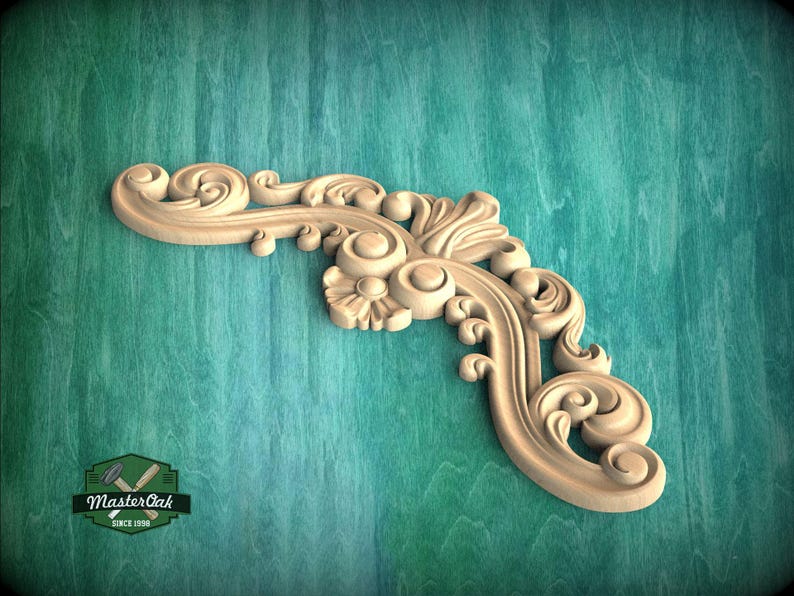 Decorative Scroll Crest – Symmetrical Wall Accent - Etsy