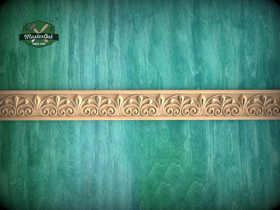 Elegant Fleur Motif: Carved Wood Molding Trim, 40 Decorative Wooden ...