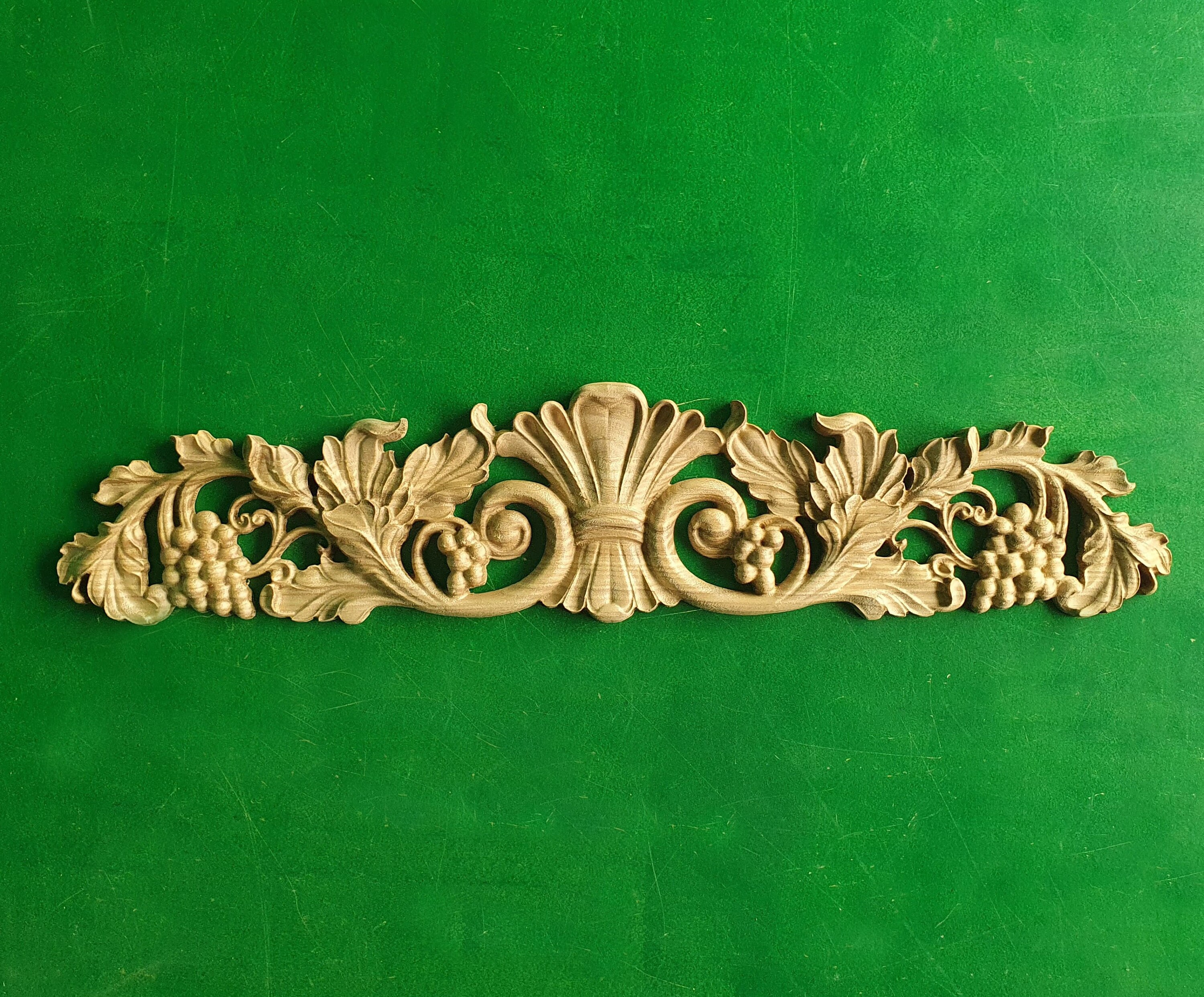 Wood Onlay Grapes Carved Flower Horizontal Decor Carved | Etsy