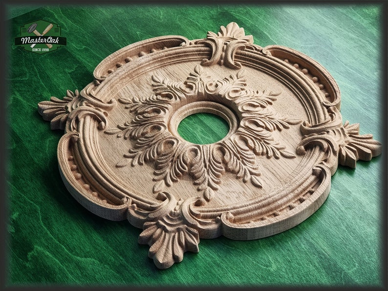 Round Architectural Applique Rosette Onlay Detailed Acanthus - Etsy