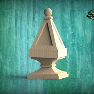 Triangular Ball Top Finial, Simple Square Top Finial, Staircase Newel ...