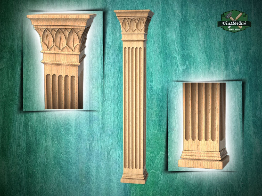 Square-top Corinthian Column Craft, Wood Column for Architectural ...