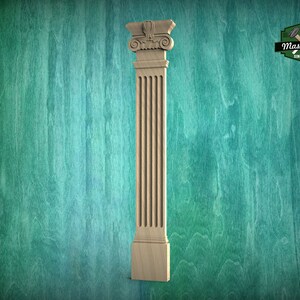 Casing Wood Carved Pilasters (flat Back Columns), Classical Wood Ionic ...