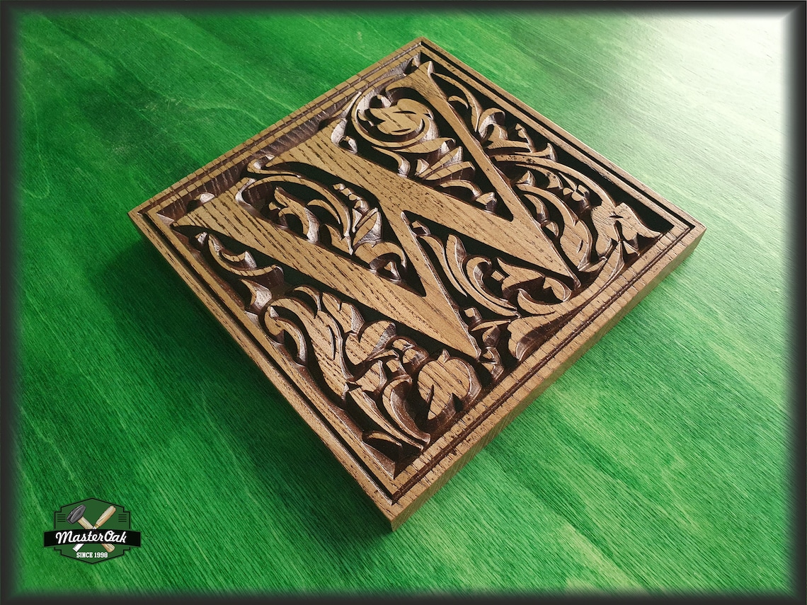 Family Letter Plaque Wooden Letter Sign Carved Monogram - Etsy