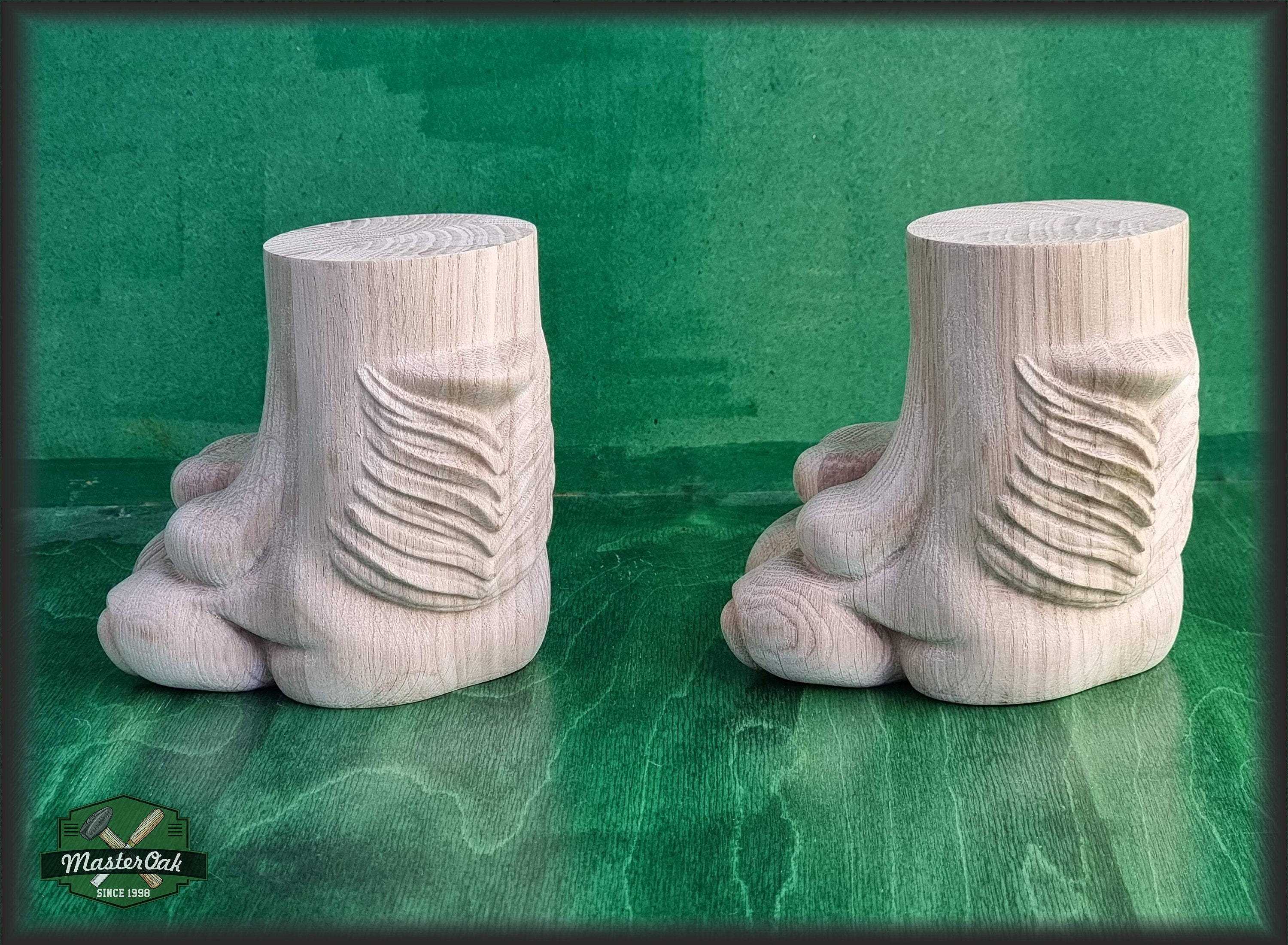 Lion Feet of Wood With Claws Set 2 of Pc Classic Style - Etsy