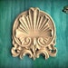 Scallop Shell Wooden Applique With Ornamental Scrolls, Wood Carved ...