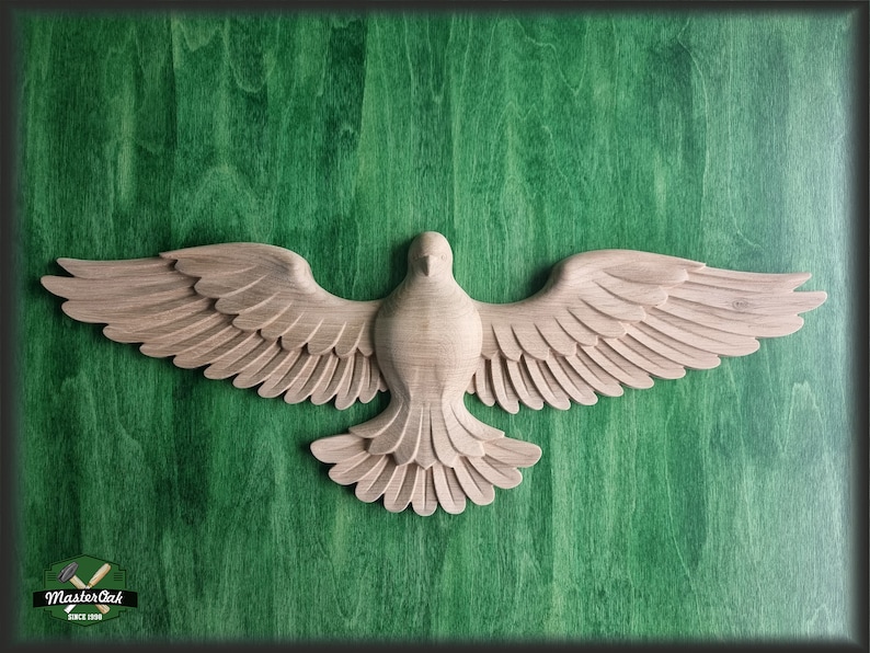 Flying Dove Wooden Wall Decor Unfinished Carved Bird Wedding - Etsy
