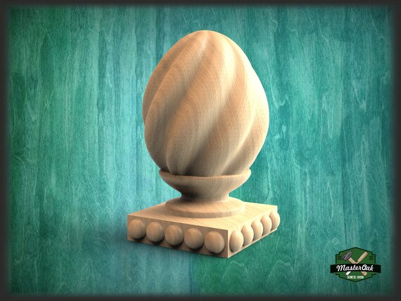 Ornamental Twisted Finial for Furniture With Square Bottom | Etsy