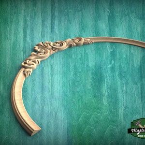 Elegant Slim-base Arch Wooden Appliqué – Carved Swirl Embellishments ...