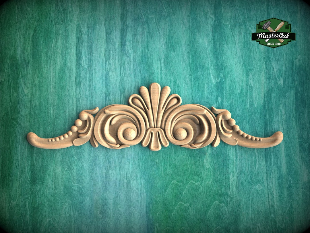Ornate Wooden Scrollwork Applique for Home Decoration, Unpainted, Wood ...