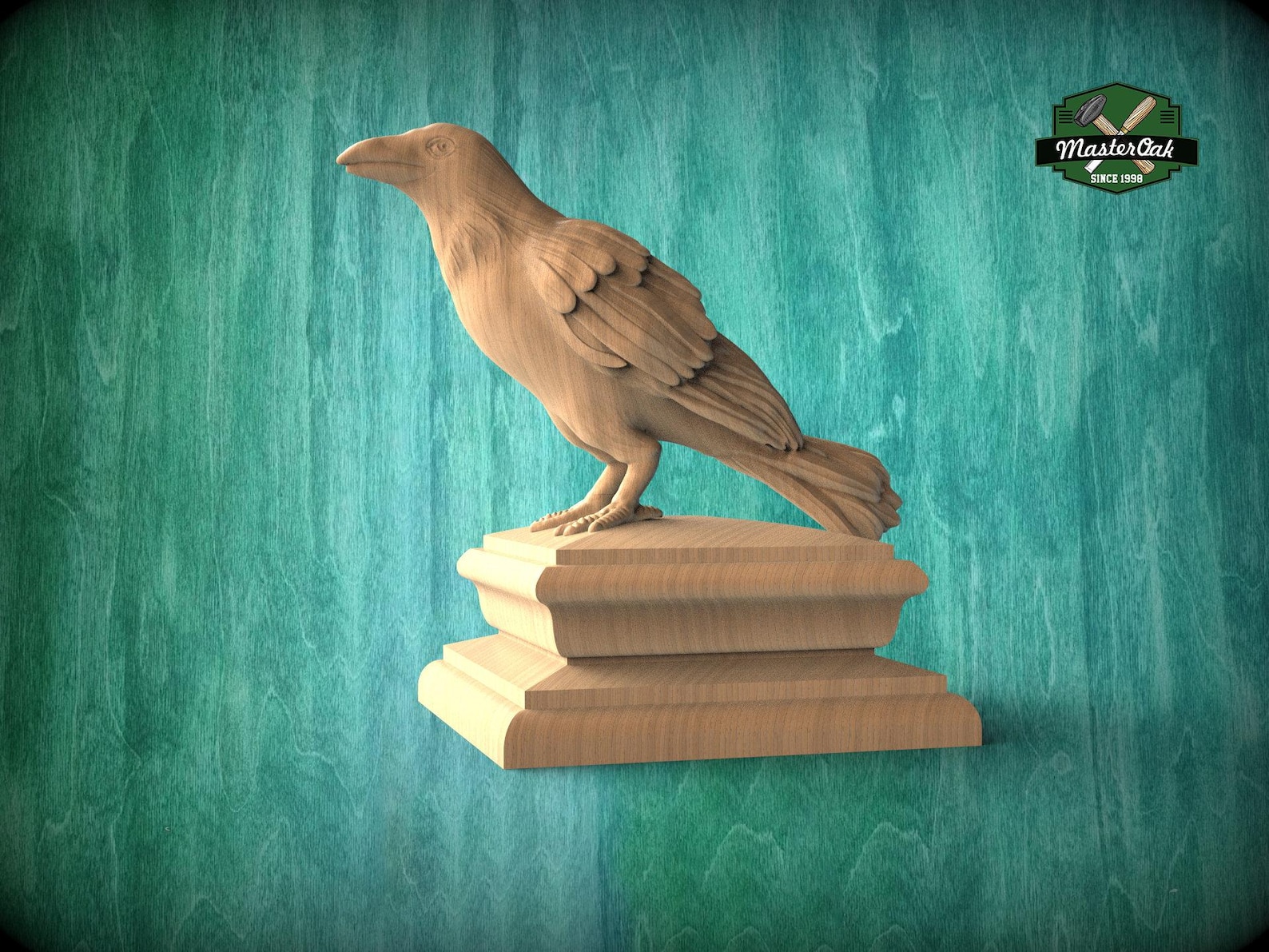 Raven Wooden Finial for Staircase Newel Post #2, Crow Finial Bed Post ...
