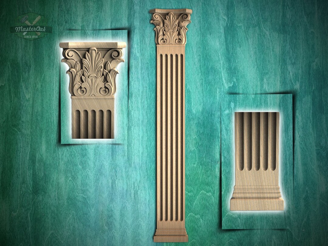 Neoclassical Elegance Wooden Pilaster, Classical Wood Ionic Pilaster ...
