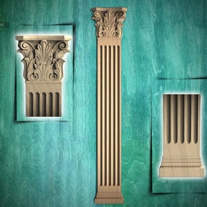 Neoclassical Elegance Wooden Pilaster, Classical Wood Ionic Pilaster ...