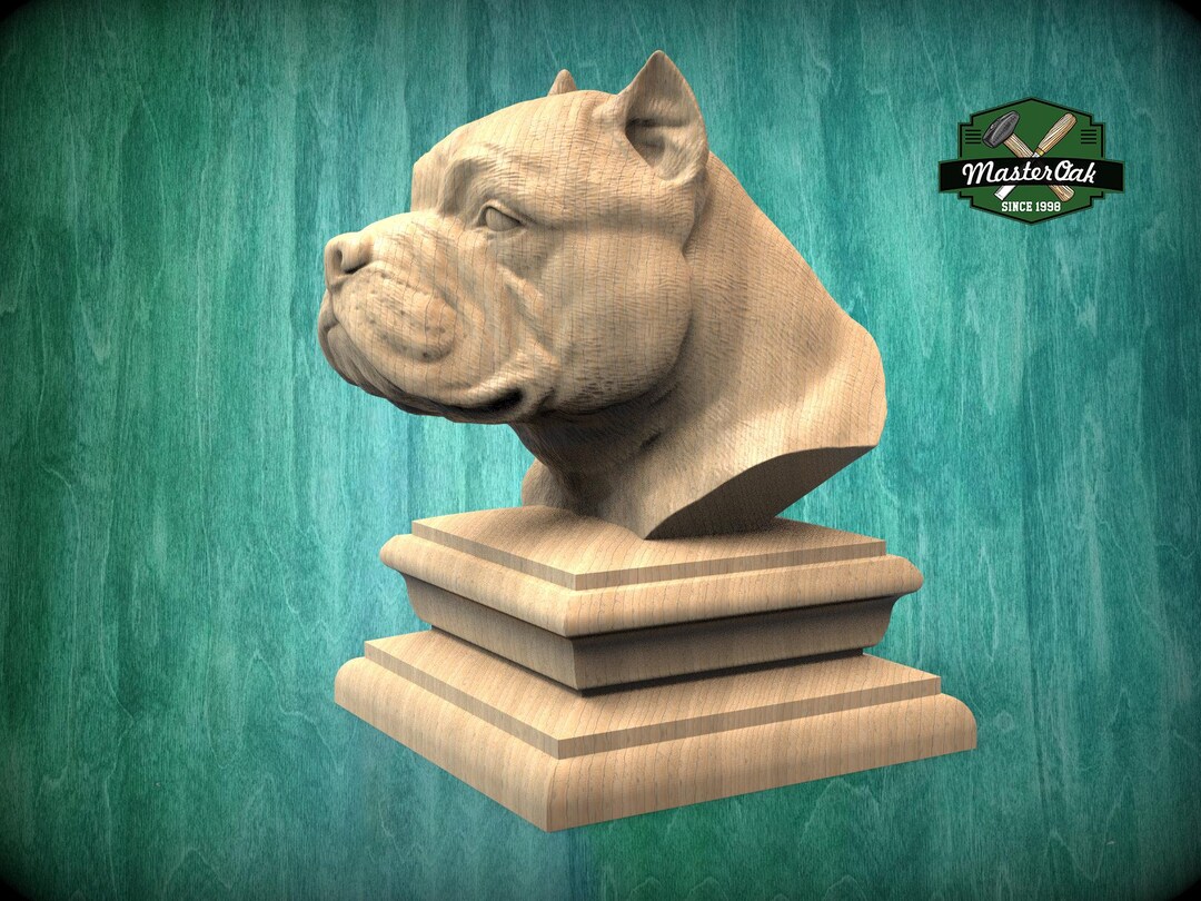 American Bully Bust Made of Wood, Unpainted,american Bully Wooden ...