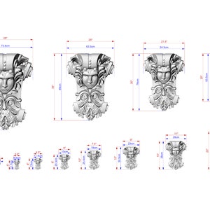 Carved Corbel With Human Face – Classical Decor Accent, Unpainted ...