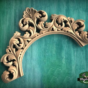 Baroque-style Carved Arch Trim - Luxurious Door Onlay With Foliage, 1pc ...