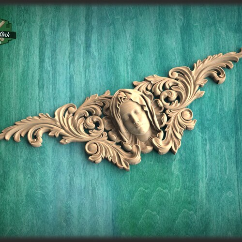 Our Lady Carved Wood Applique for Fireplace Mantel Carved - Etsy