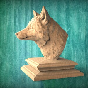 Fox Bust Made of Wood, Fox Wooden Finial for Staircase Newel Post, Fox ...