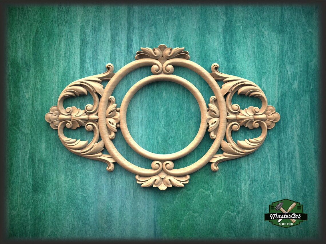 Large Onlay Arched Wooden Center Door Decor Millwork | Etsy