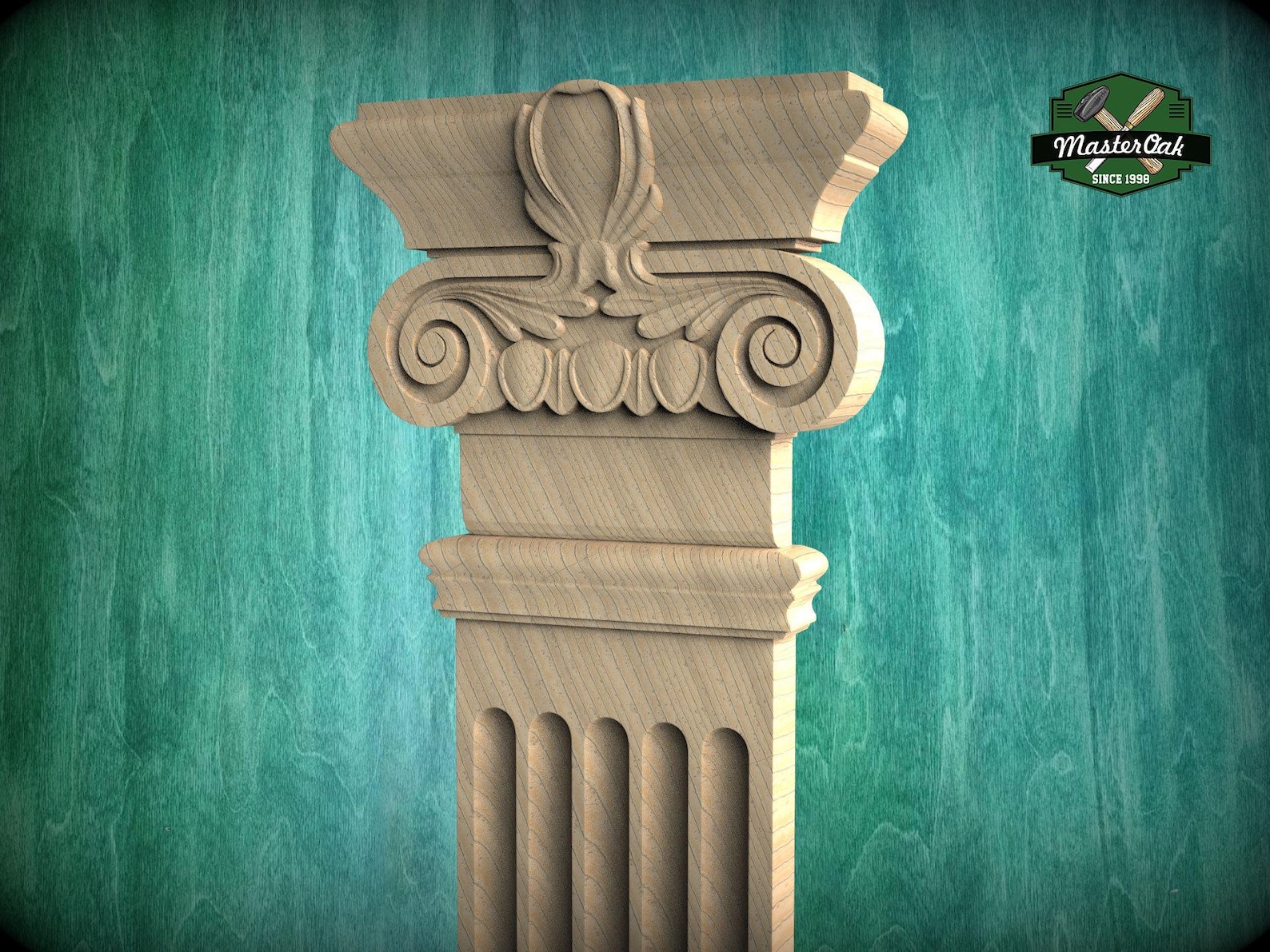 Casing Wood Carved Pilasters (flat Back Columns), Classical Wood Ionic ...