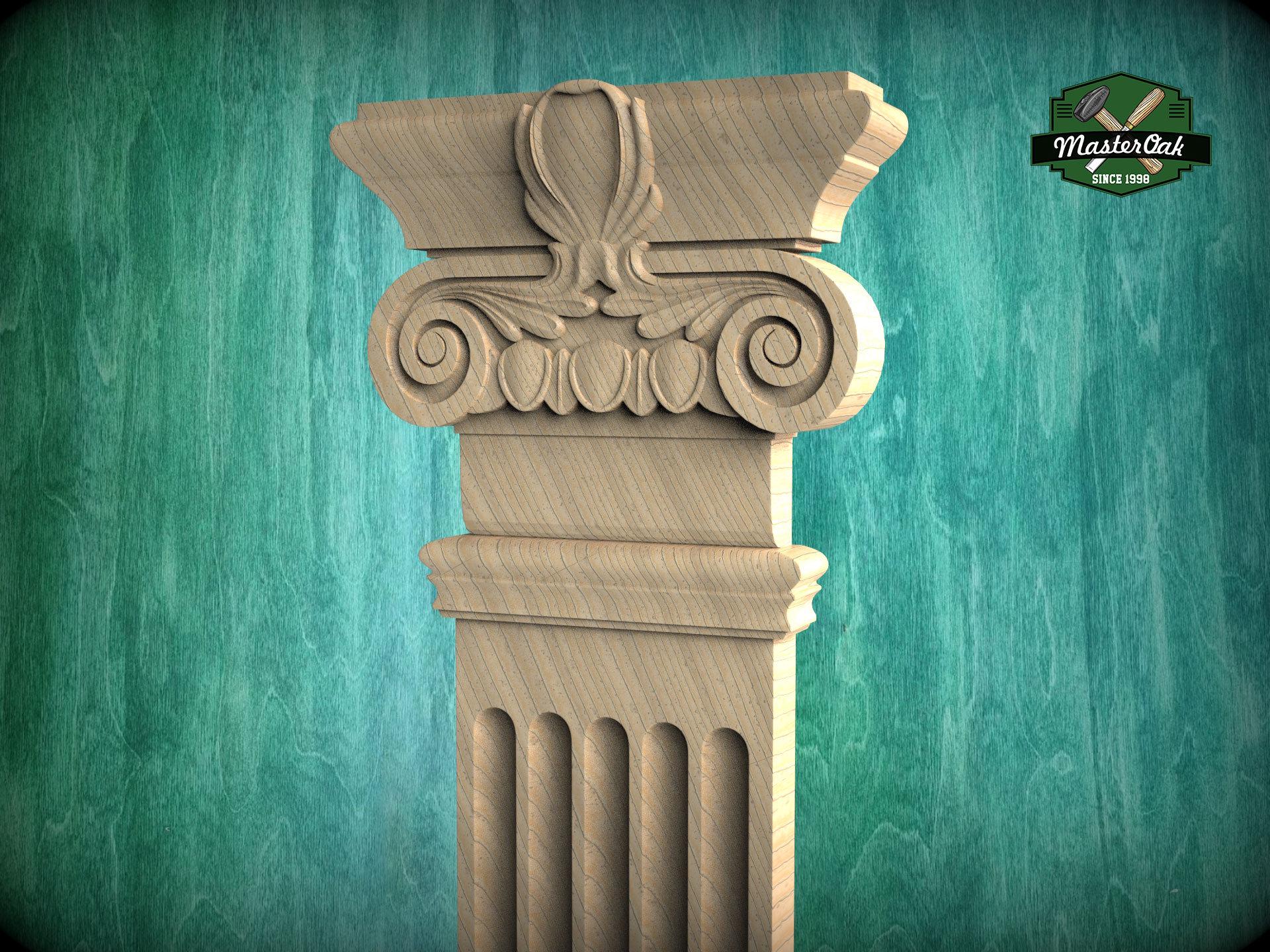 Casing Wood Carved Pilasters (flat Back Columns), Classical Wood Ionic ...