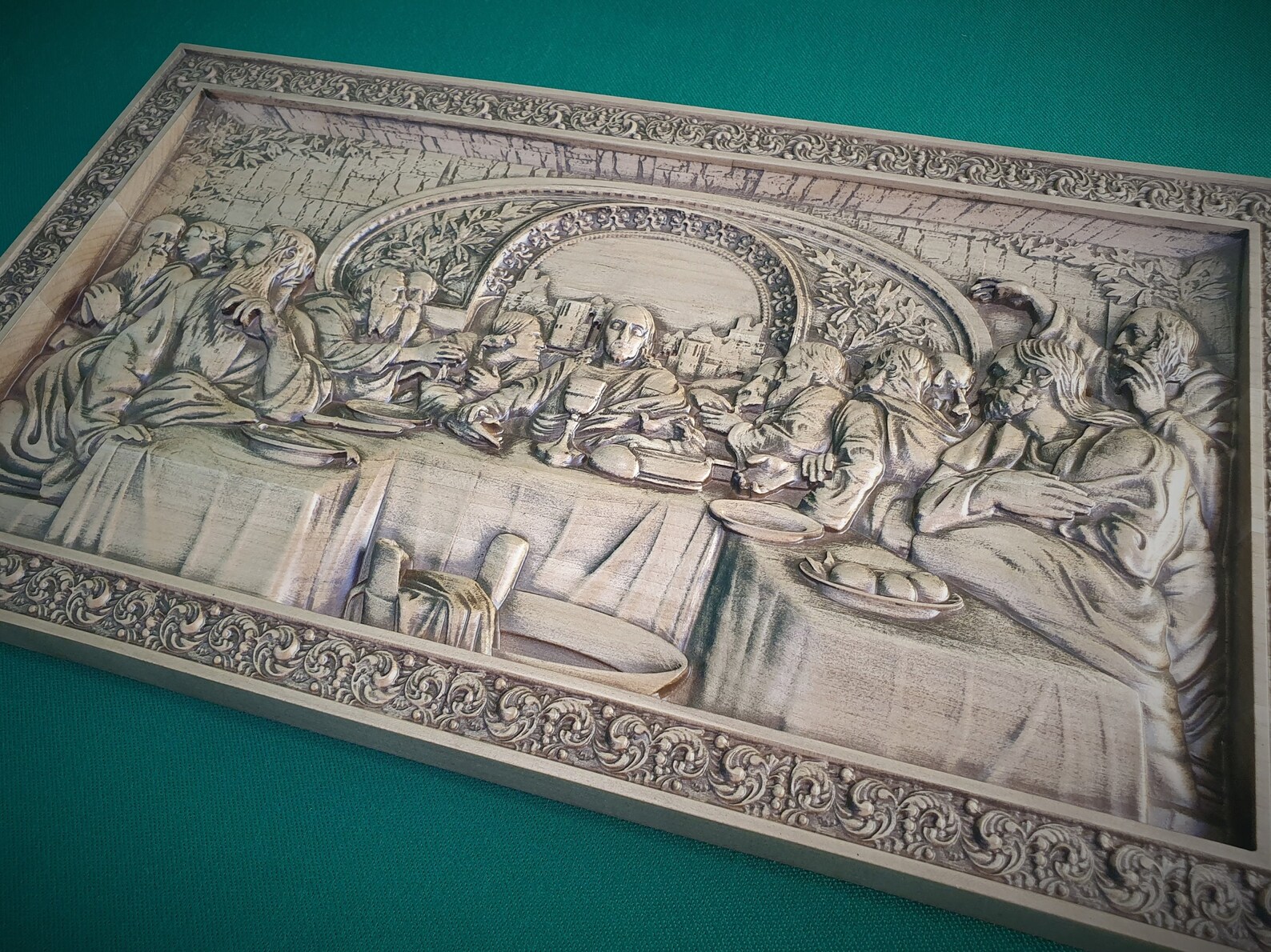 Last Supper Carved Panel Religious Carved Icon Wood Carvings - Etsy