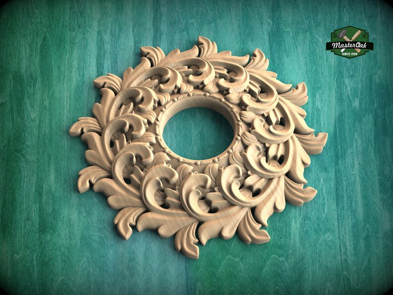 Round Chandelier Applique Rosette Onlay Detailed Acanthus - Etsy