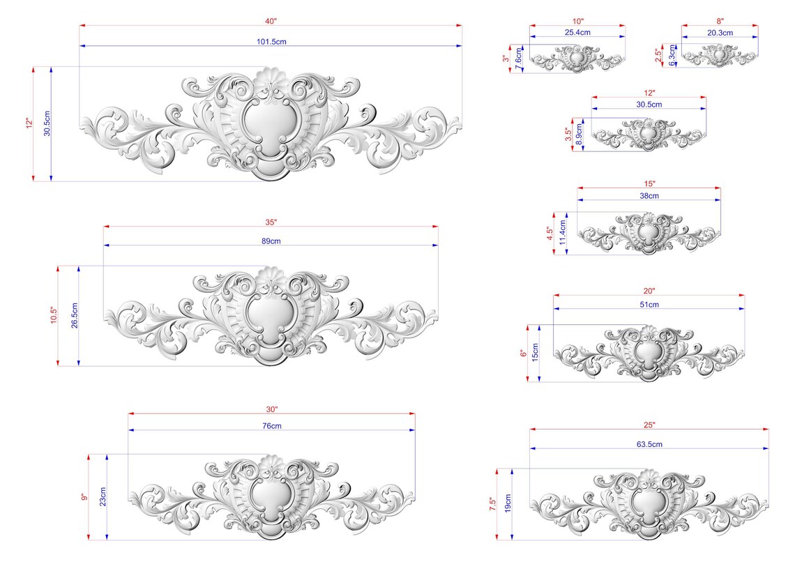 Baroque Crest With Cartouche – Ornate Carved Wood Applique for ...