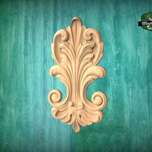 Swirling Elegance: Symphonic Wooden Onlay, 1 Pc, Unpainted, Home Wall ...