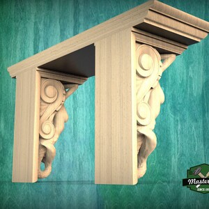 Elegant Carved Wooden Shelf With Mermaid Corbels - Custom Sizes ...