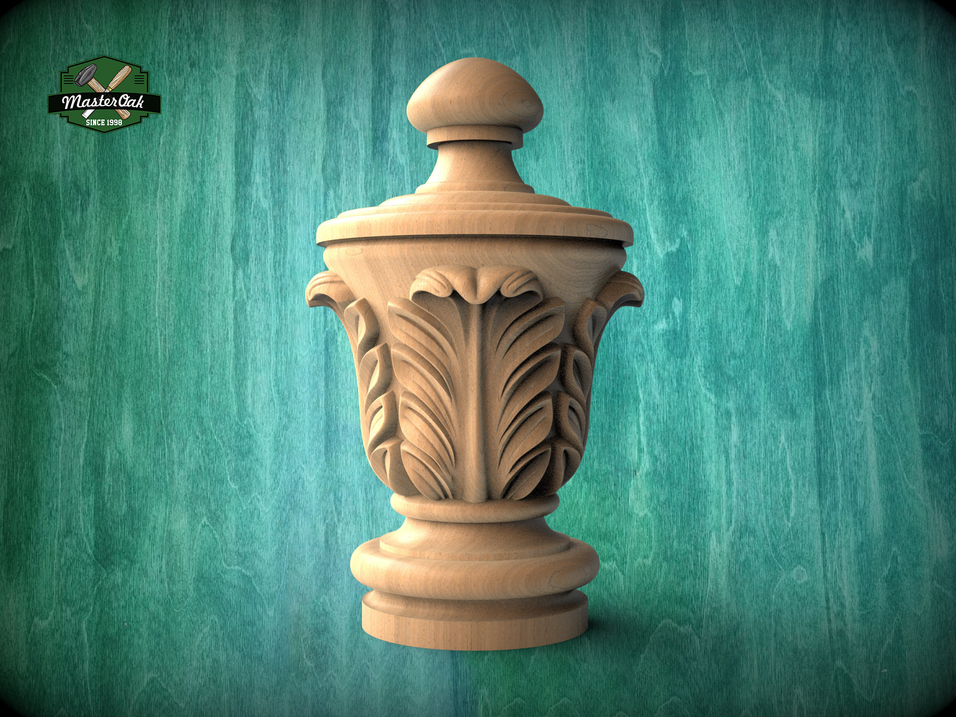 Hardwood Unpainted Classic Finial With Acanthus Leaves Carved - Etsy