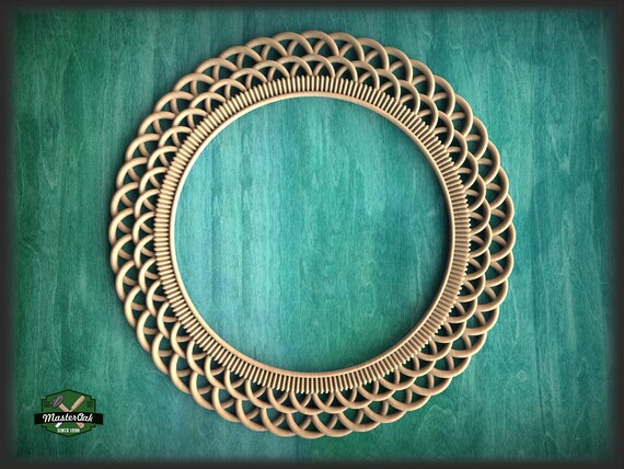 Art Deco Round Mirror Frame With A Twist Pattern - Etsy