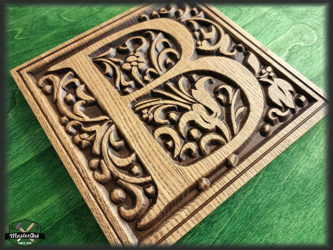 Family Letter Plaque Wooden Letter Sign Carved Monogram - Etsy