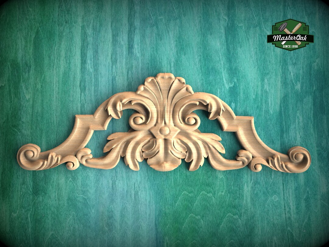 Wooden Shell Decor, Wood Carved Applique Onlay, 1pc, Home Wall ...