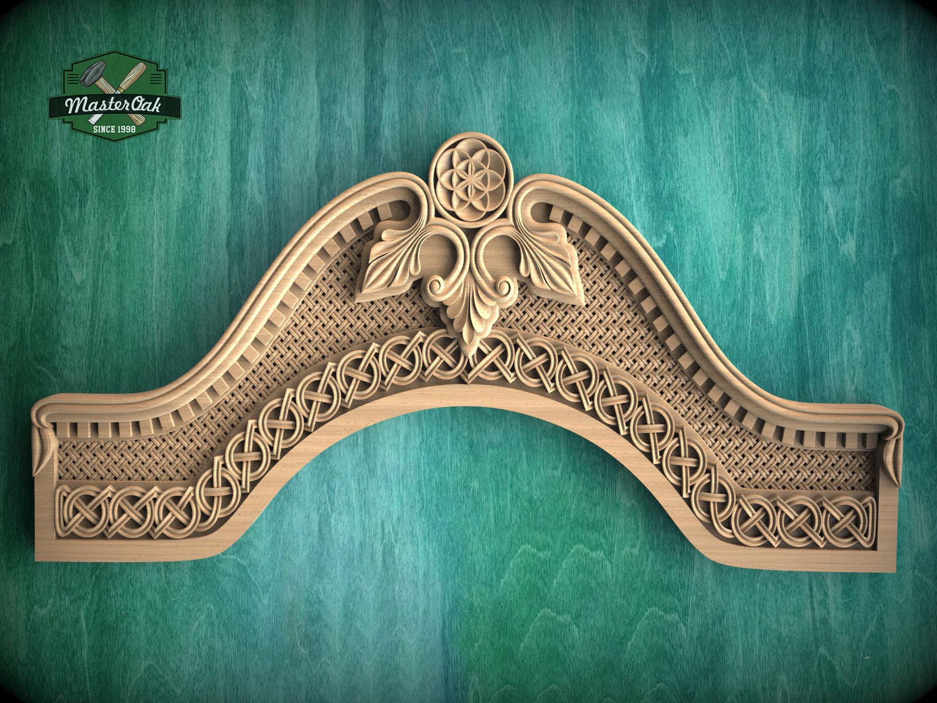 Arched Celtic Knot Wood Onlay, Ornate Wooden Arch Applique, 1 Pc ...