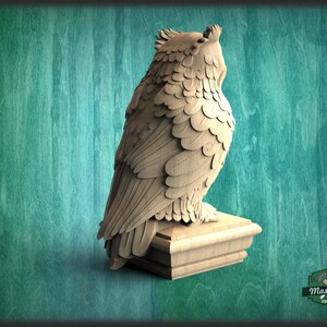 Owl Wooden Finial for Staircase Newel Post, Owl Finial Bed Post, Owl ...