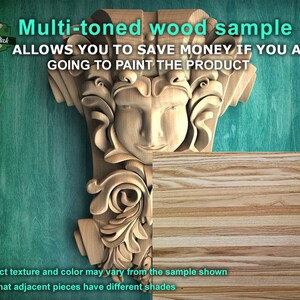 Carved Corbel With Human Face Classical Decor Accent, Unpainted ...