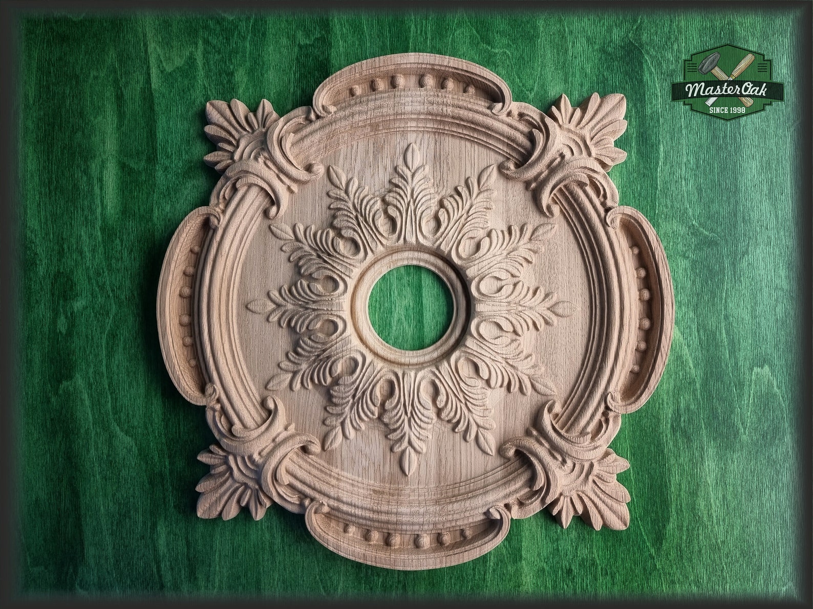 Round Architectural Applique Rosette Onlay Detailed Acanthus - Etsy