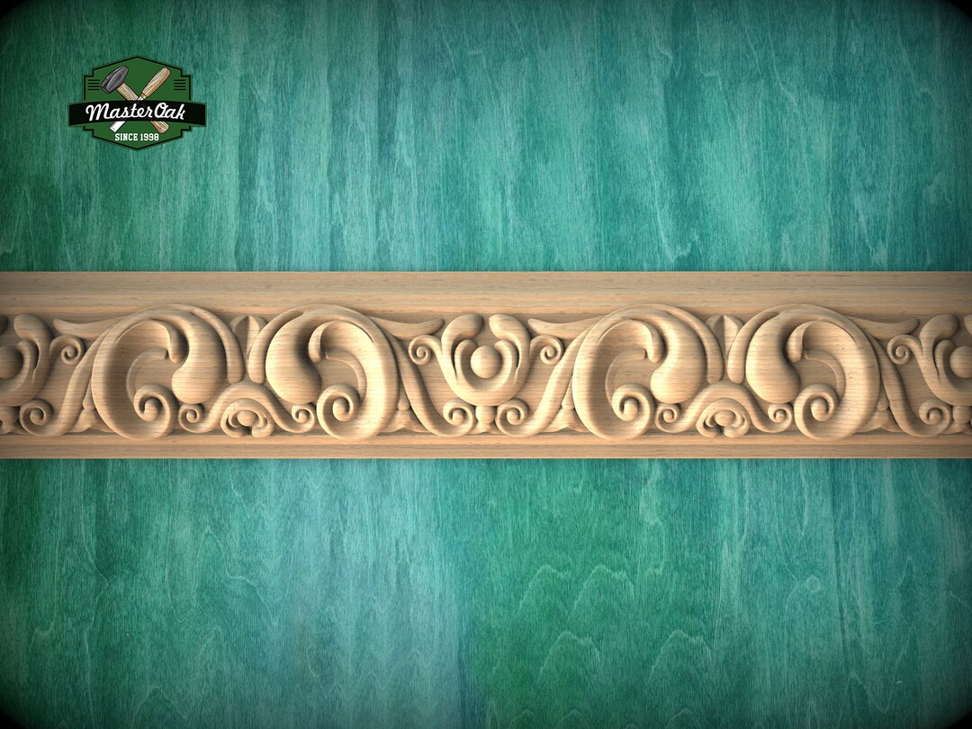 Opulent Scrolls and Waves - Baroque Style Carved Wood Molding, 40 ...
