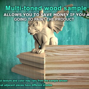 Handcrafted Wooden Gargoyle Sculpture on Tiered Base - Artisanal Gothic ...