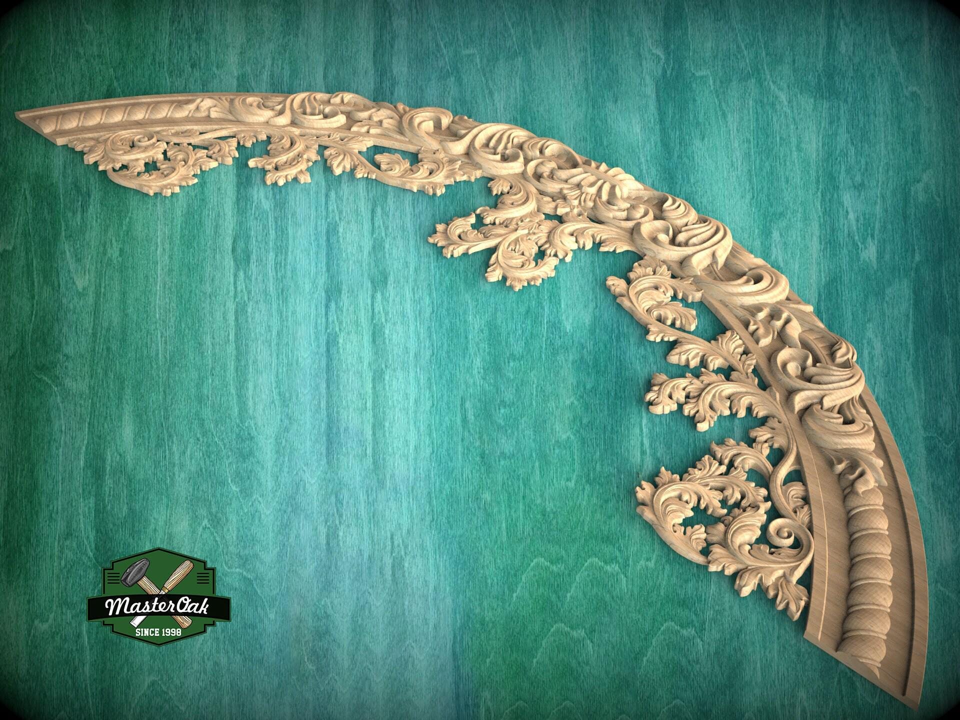 Regal Rhapsody: Carved Wooden Arch Appliqué, 1pc, Unpainted, Home Wall ...