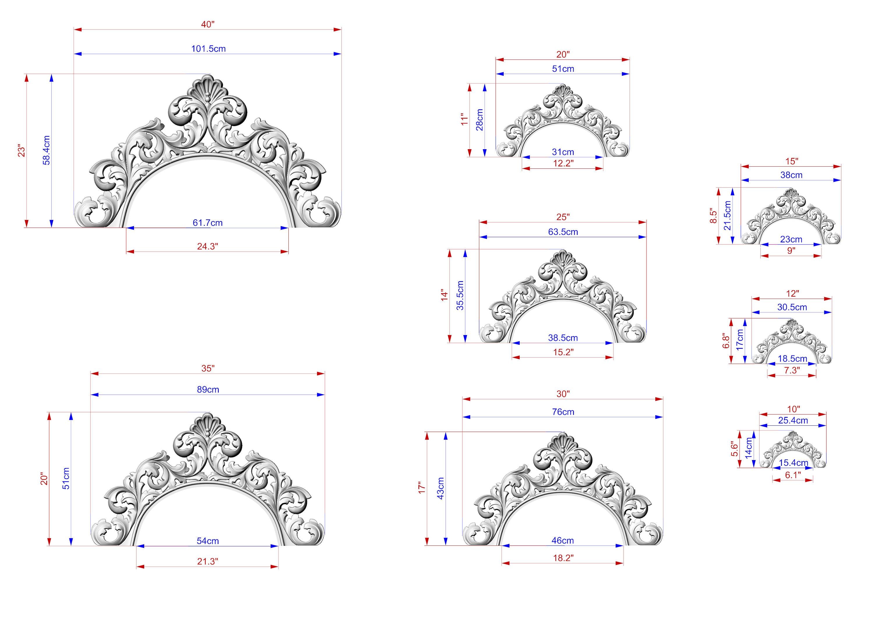 Baroque-style Carved Arch Trim - Luxurious Door Onlay With Foliage, 1pc ...