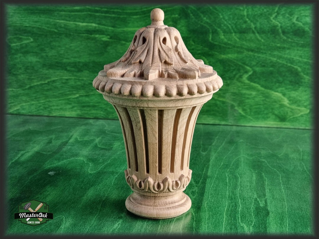 Carved Newel Post Caps, Ornate Decorative Newel Post Wooden Finial - Etsy