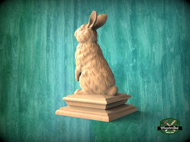 Rabbit Version 2 Wooden Finial for Staircase Newel Post - Etsy